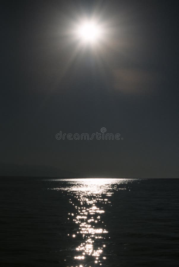 Landscape with Sun Path Reflection on the Water Stock Image - Image of ...