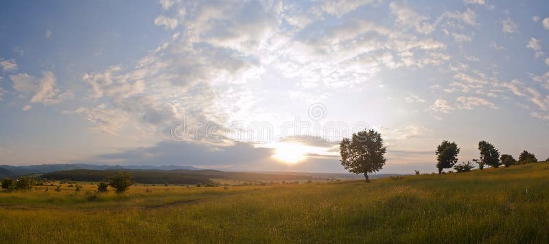Landscape at sunset stock photo. Image of travel, noon - 19987430