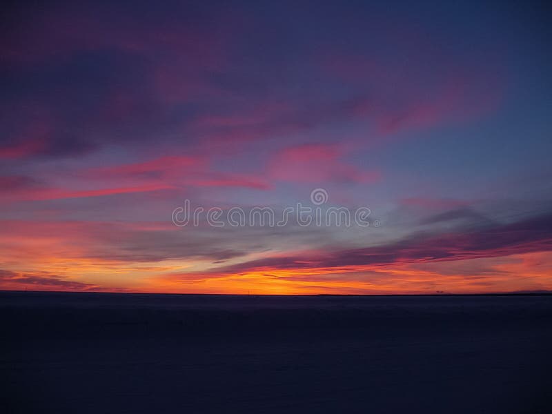 Landscape of the Sunset. Beautiful Sky. Colors of Sunset Stock Photo ...