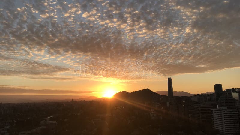 Landscape and Sunset Clouds Stock Image - Image of chile, lights: 129594047