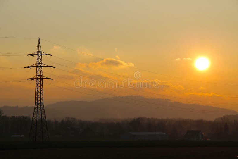 Landscape at the sunset stock photo. Image of beauty - 63651408