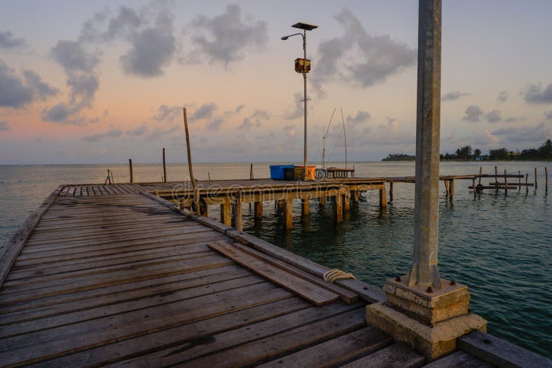 Landscape Sunset Piwang Beach Stock Image - Image of reflection ...