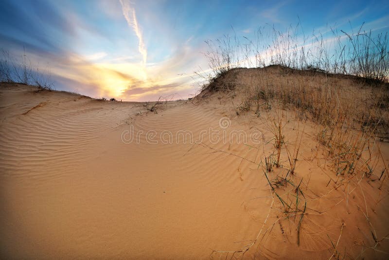 Landscape with Sunset Sky and Sand. Stock Photo - Image of land, ground ...