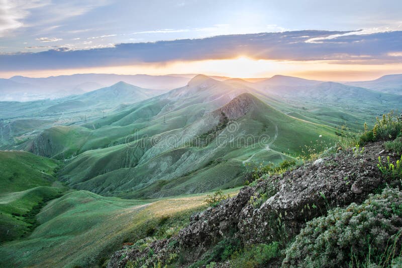 Landscape from Above from the Mountains Overlooking the Sea Stock Image ...