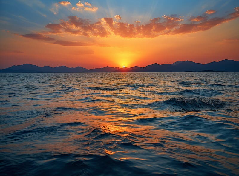 Landscape with Sunset and Tree, Perfect for Motivational Work Stock ...