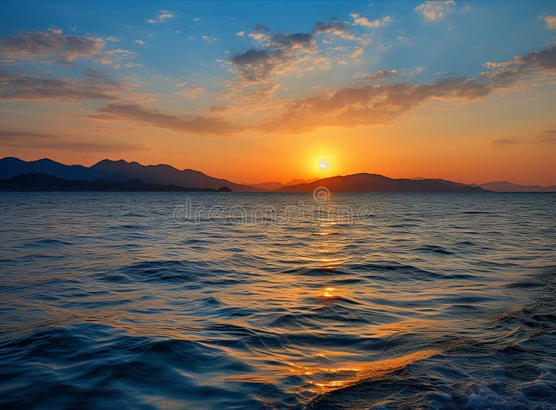 Landscape with Sunset and Tree, Perfect for Motivational Work Stock ...