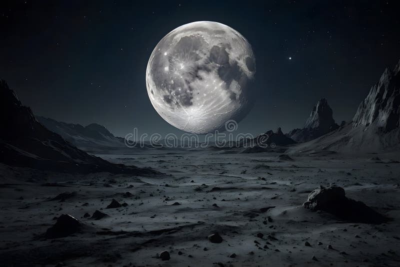 The Landscape of the Surface of the Moon Stock Image - Image of space ...