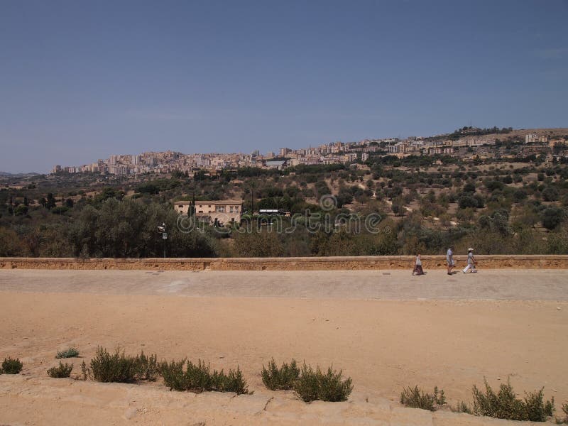 Landscape Surrounding the Valley of Temples, Agrigento, Sicily Stock ...