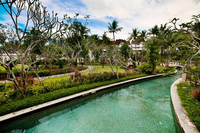 Landscape swimming pool stock image. Image of activity - 18999983