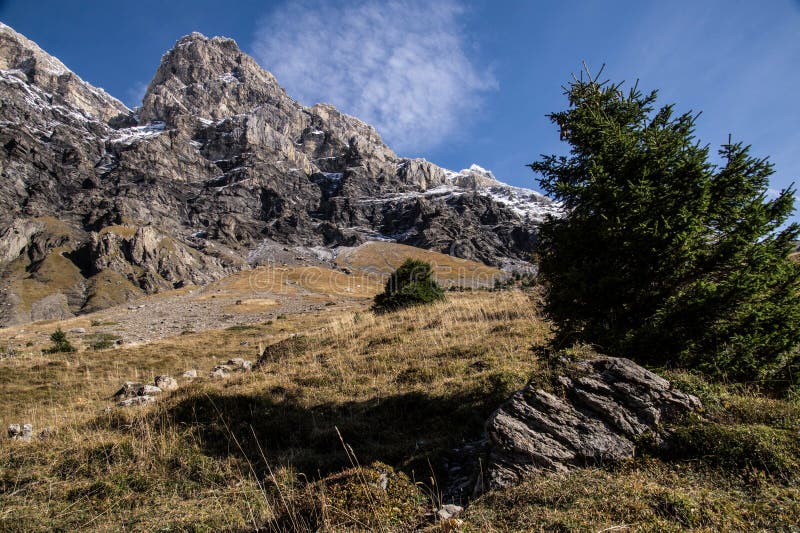 Landscape of the Swiss Alps in the Fall Stock Image - Image of winter ...