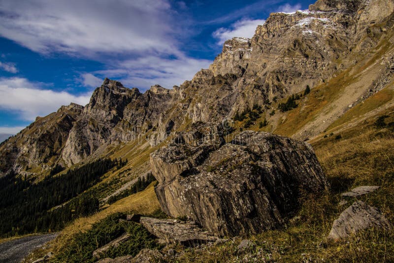Landscape of the Swiss Alps in the Fall Stock Image - Image of scenery ...