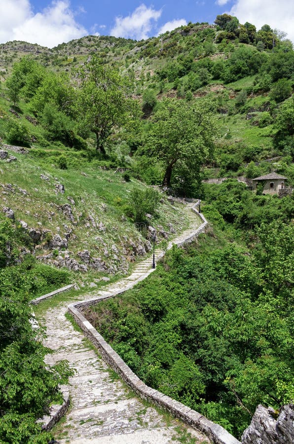 Landscape in Syrrako Village, Epirus, Greece Stock Photo - Image of ...