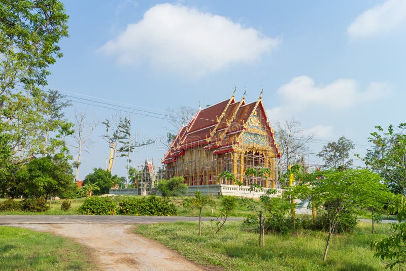 Landscape for Temple Under Construction Stock Image - Image of gold ...