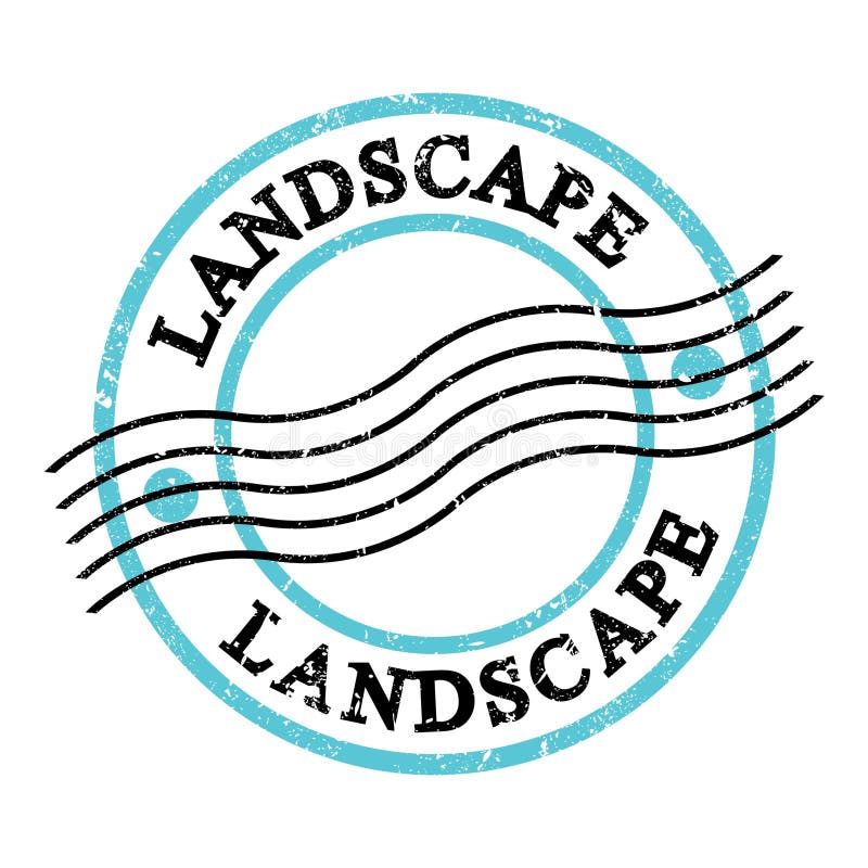 LANDSCAPE Text on Red Lines Stamp Sign Stock Illustration ...