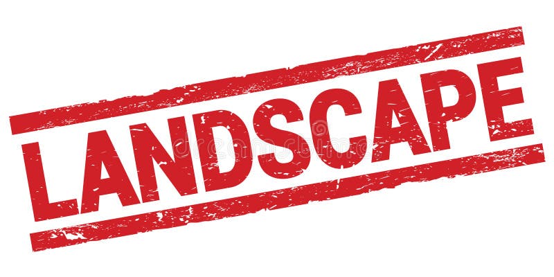 LANDSCAPE Text on Red Lines Stamp Sign Stock Illustration ...