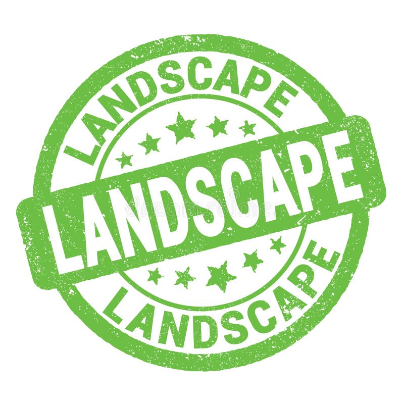 LANDSCAPE Text on Red Lines Stamp Sign Stock Illustration ...
