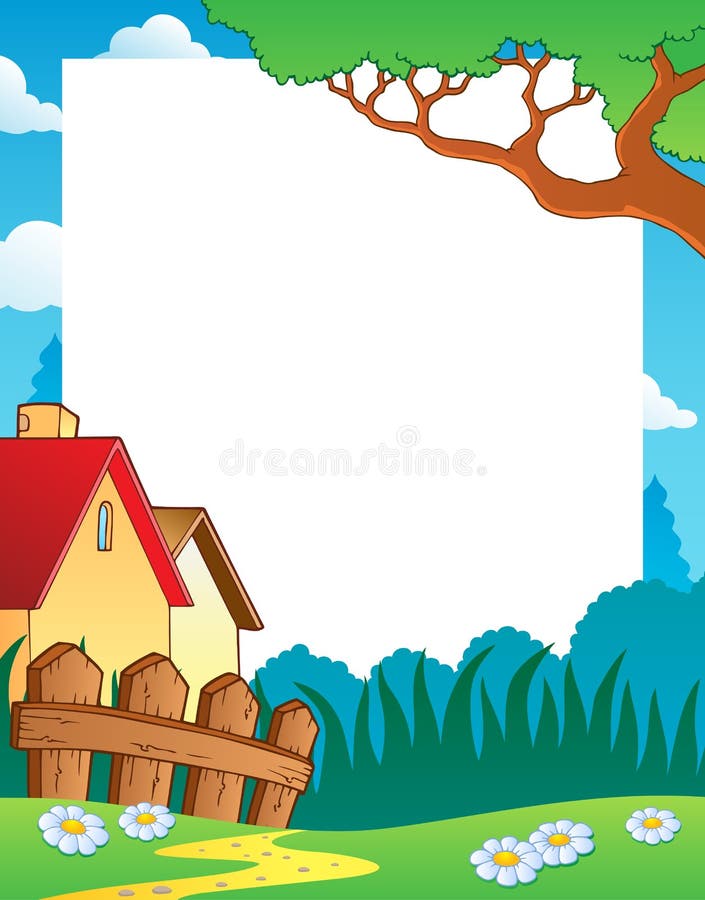 Landscape theme frame stock vector. Illustration of land - 25544262