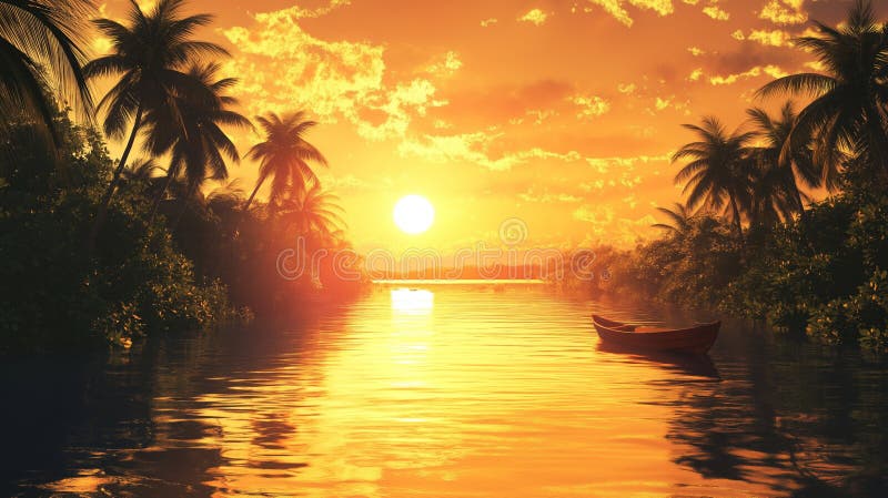 Landscape Theme with Peaceful Mood Stock Image - Image of sunrise ...