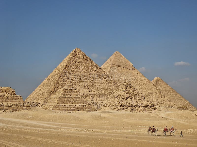 Landscape of the Three Main Pyramids at Giza Stock Image - Image of ...