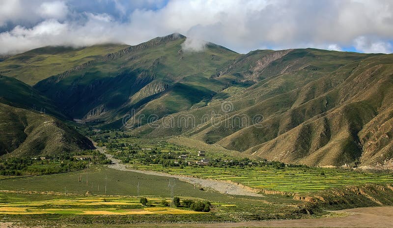 The Landscape of Tibetan Plateau in Tibet Stock Image - Image of ...