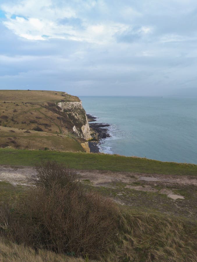 Landscape from the Top of the White Cliffs Stock Image - Image of ocean ...