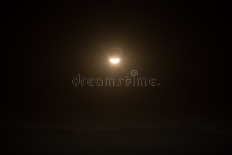 Landscape with Total Eclipse of Sun, Over the Mountains Stock Image ...