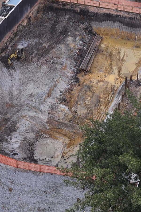 Elevated View of Construction Site Stock Photo - Image of bulldozer ...