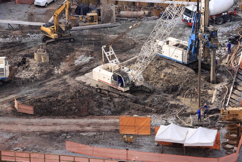 Elevated View of Construction Site Editorial Image - Image of civil ...