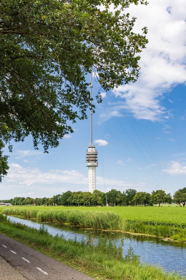 Landscape with Transmission Tower Smilde the Netherlands Stock Photo ...