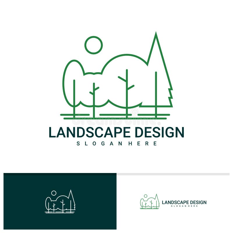 Landscape Tree Logo Vector Template, Creative Tree Logo Design Concepts ...