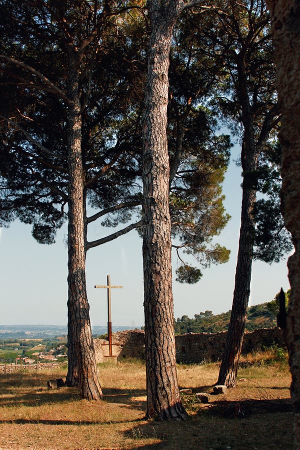 Landscape with trees stock photo. Image of orange, blue - 75724612