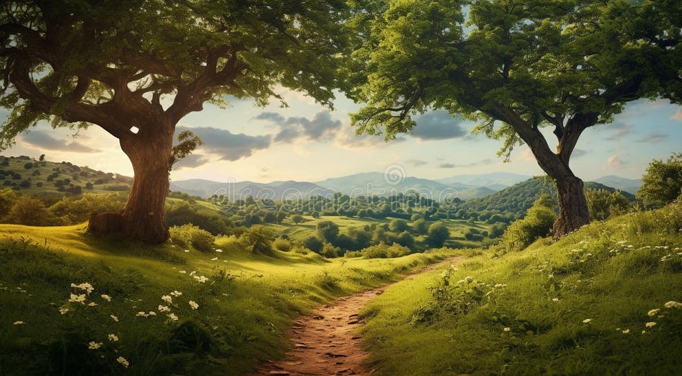 Landscape with Trees, Forest View, Tropical Forest View Stock ...