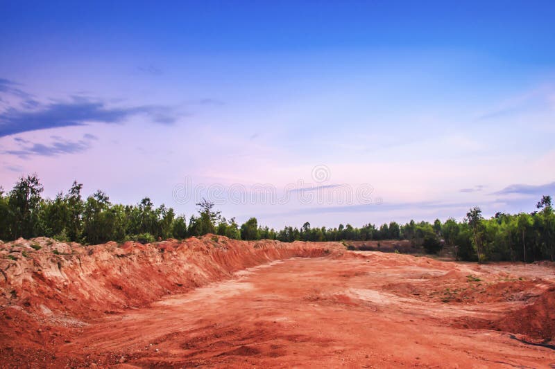 Landscape with Trees Ground Deserted Stock Image - Image of colors ...