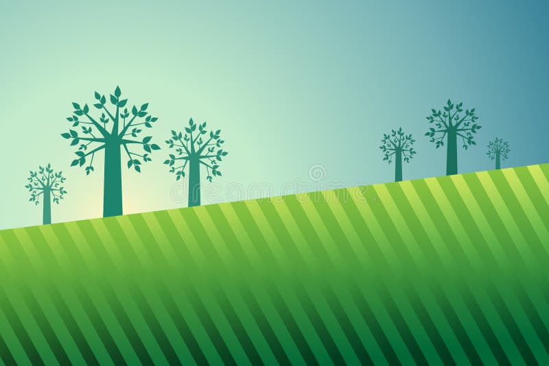 Landscape with trees stock vector. Illustration of sunshine - 33481565