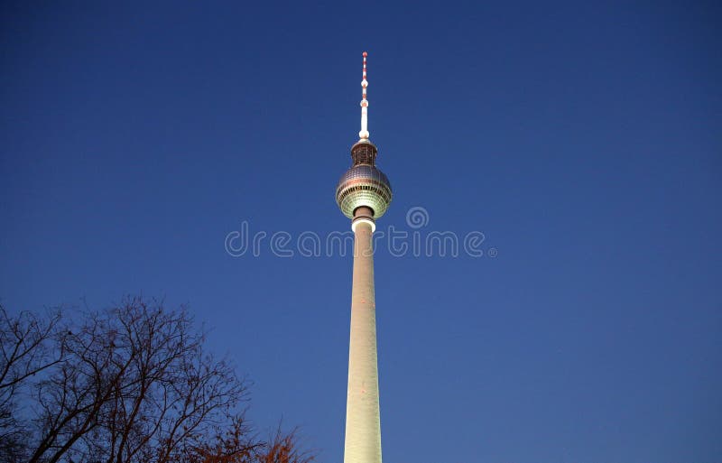 Landscape with TV Tower at Night Editorial Photography - Image of ...
