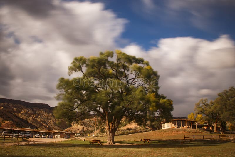 Landscape Under the Cloudy Sky in the Ghost Ranch, New Mexico Stock ...