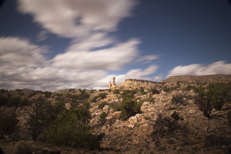 Landscape Under the Cloudy Sky in the Ghost Ranch, New Mexico Stock ...