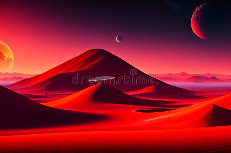 Surface of Unknown Planet with Craters and Mountains. Generative AI ...