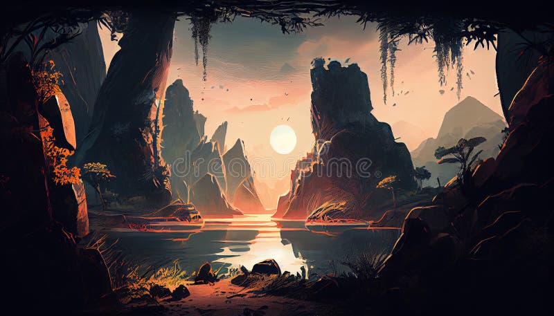 The Landscape of Untameable Nature Background AI Generative Stock ...