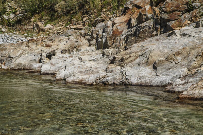 Landscape on the Upper Course of the River Gilort, Romania Stock Photo ...