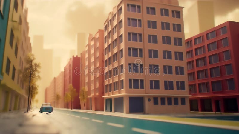 Landscape Urban Composition Stock Illustration - Illustration of facade ...