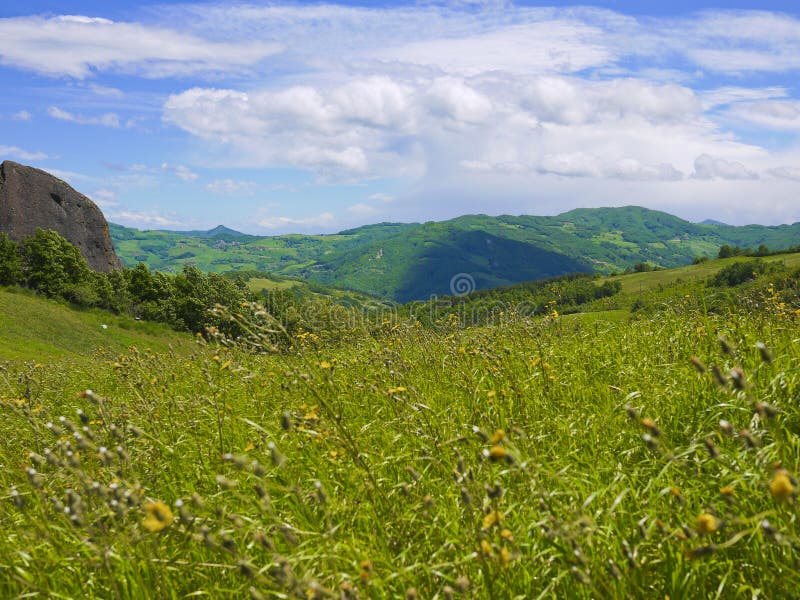Landscape in Val Trebbia, Piacenza, Italy Stock Image - Image of italy ...