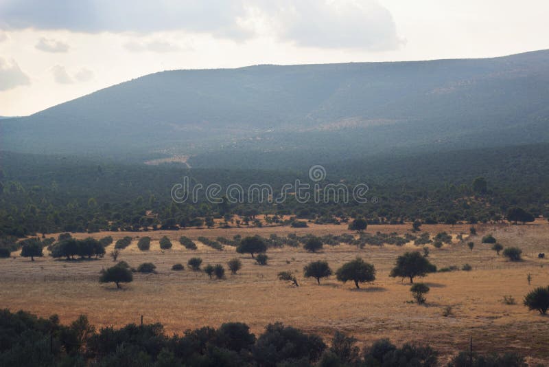 Landscape of a Valley and Mountains Range Stock Image - Image of valley ...