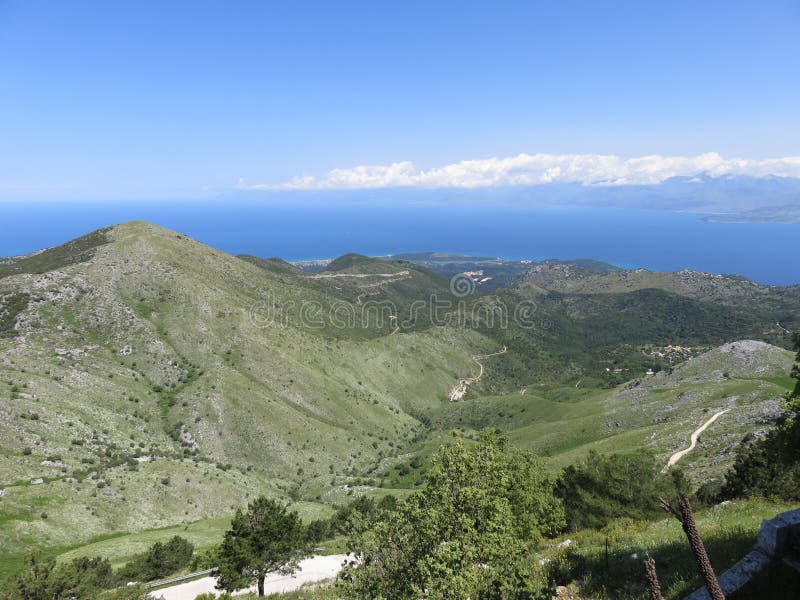 Landscape of the Valley Seen from the Mountain Top Mediterranean Stock ...