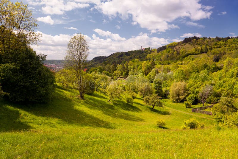 Landscape of a Valley and Mountains Range Stock Image - Image of valley ...