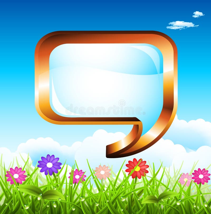 Speech bubble stock vector. Illustration of nature, green - 37475030