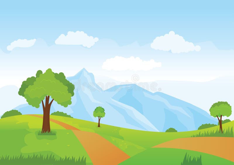 Landscape Vector, Rural Vector, Landscape Background Stock Vector ...
