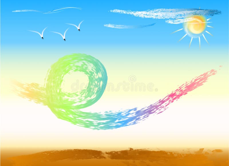 Wind Blowing Colors in Summer Stock Vector - Illustration of summer ...