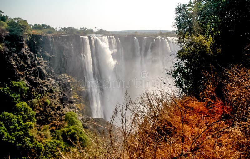 Landscape Victoria Falls stock image. Image of mist, view - 83776795