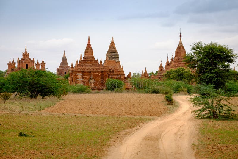 Landscape View of Ancient Temples in Old Bagan, Myanmar Stock Image ...